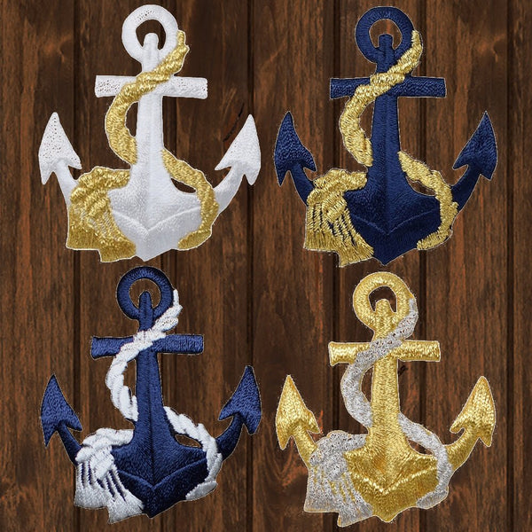 Anchor & Rope Embroidered Patch — 4-Pack — Iron On | Paddy's Patches