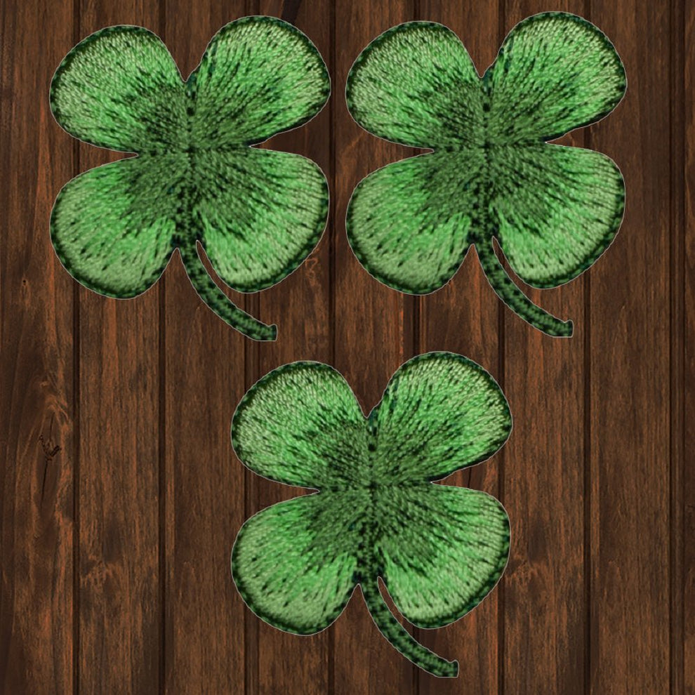 Four Leaf Clover Embroidered Patch — 3-Pack — Iron On | Paddy's Patches
