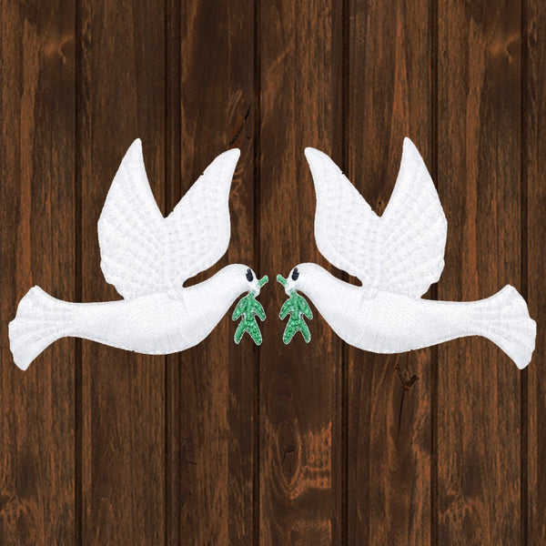 Peace Dove Embroidered Patch — 2-Pack — Iron On | Paddy's Patches