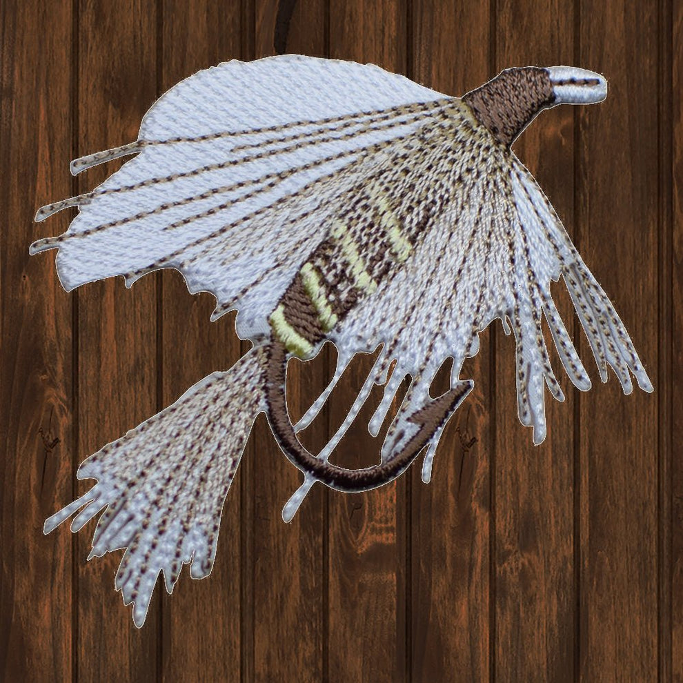 Large Fly Fishing Lure Embroidered Patch — Iron On
