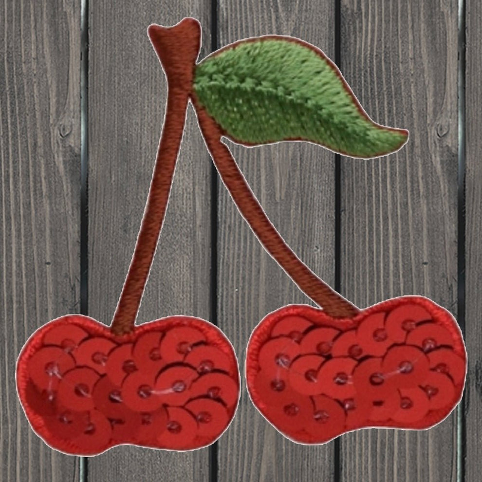 Cherry Embroidered Patch — Iron On
