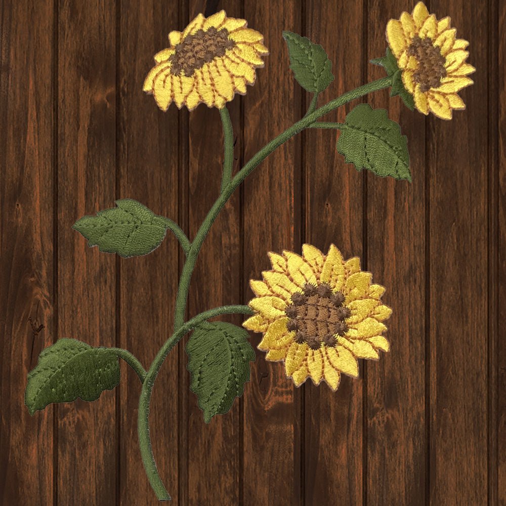 Extra Large Sunflower Embroidered Patch — Iron On | Paddy's Patches