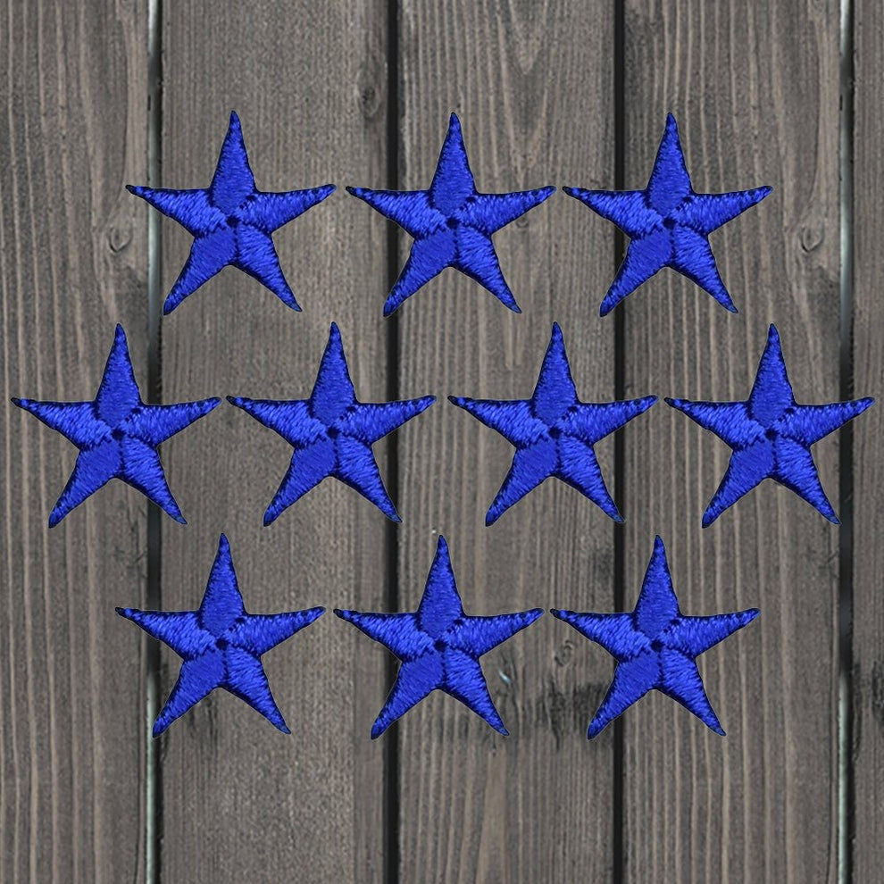 Royal Blue Star Embroidered Patch (10-Pack) Iron On | Stars