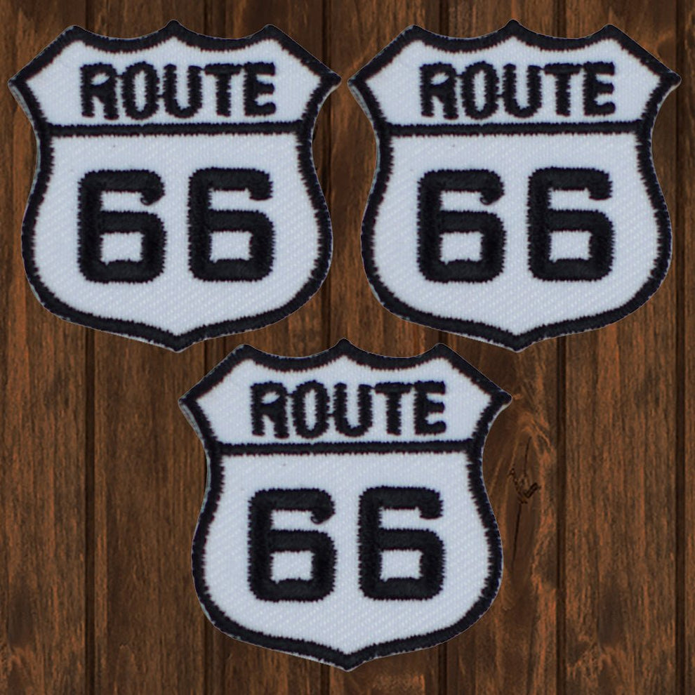 Mini Route 66 Embroidered Patch — 3-Pack — Iron On | Paddy's Patches
