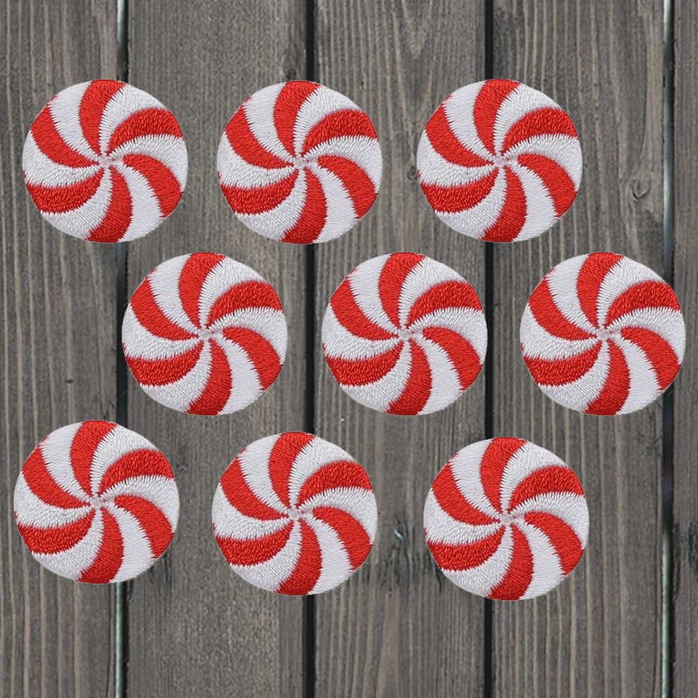 Mini Peppermint Candy Embroidered Patch — 9-Pack — Iron On | Paddy's ...
