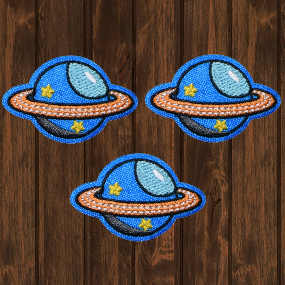 Mini Saturn Planet Embroidered Patch — 3-Pack — Iron On | Paddy's Patches