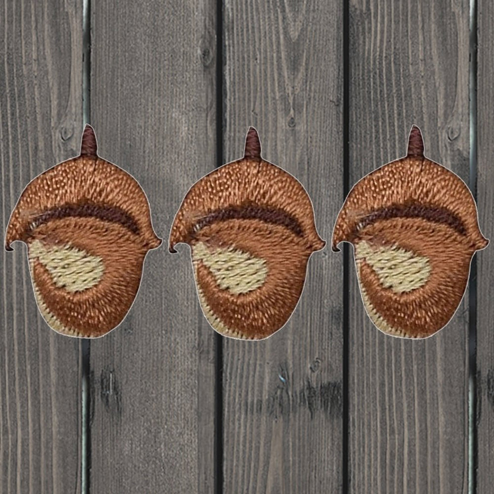 Mini Acorn Nut Embroidered Patch — 3-Pack — Iron On | Paddy's Patches