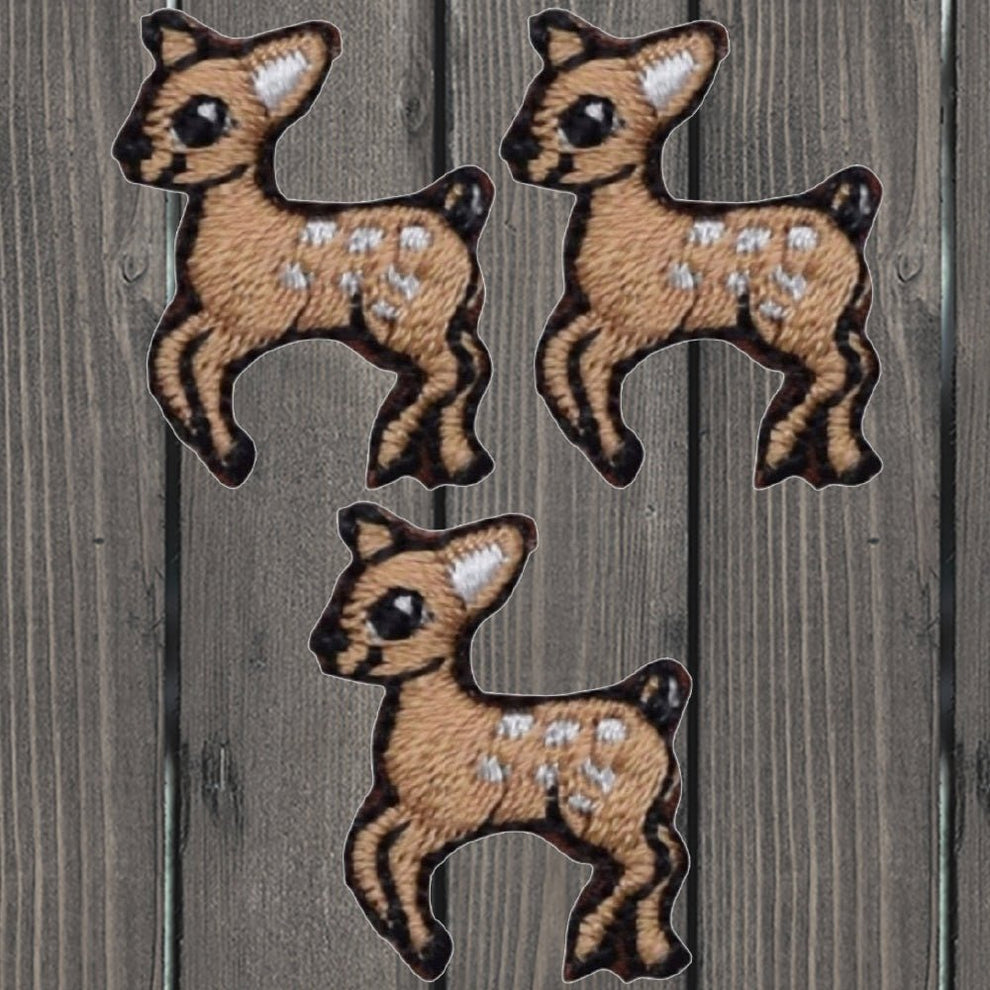 Mini Deer Fawn Embroidered Patch — 3-Pack — Iron On | Paddy's Patches