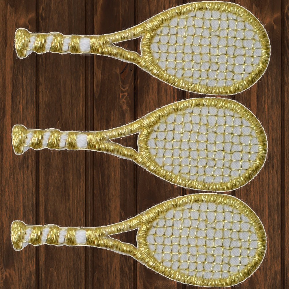 Tennis Racket Embroidered Patch — 3-Pack — Iron On | Paddy's Patches